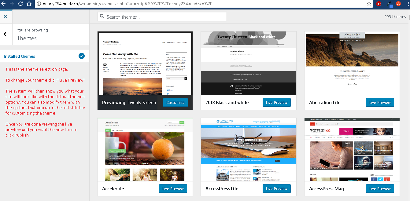 How to change and customize the theme for your free website - ChaosVoid.com